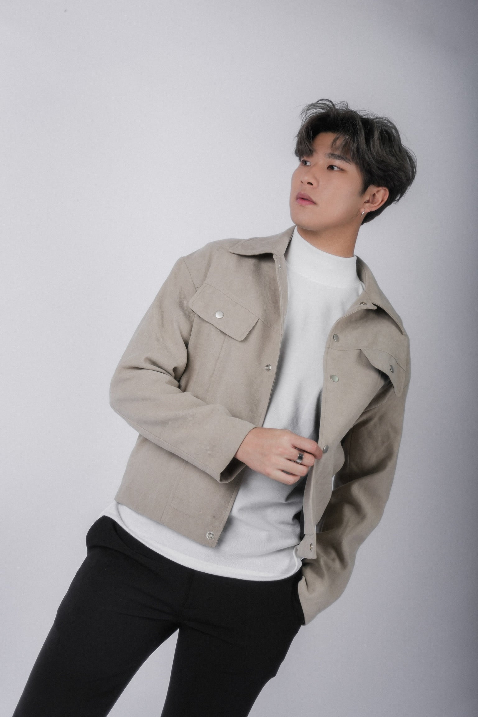 米色挺身外套 - 韓國男裝 – 179CM.Korea